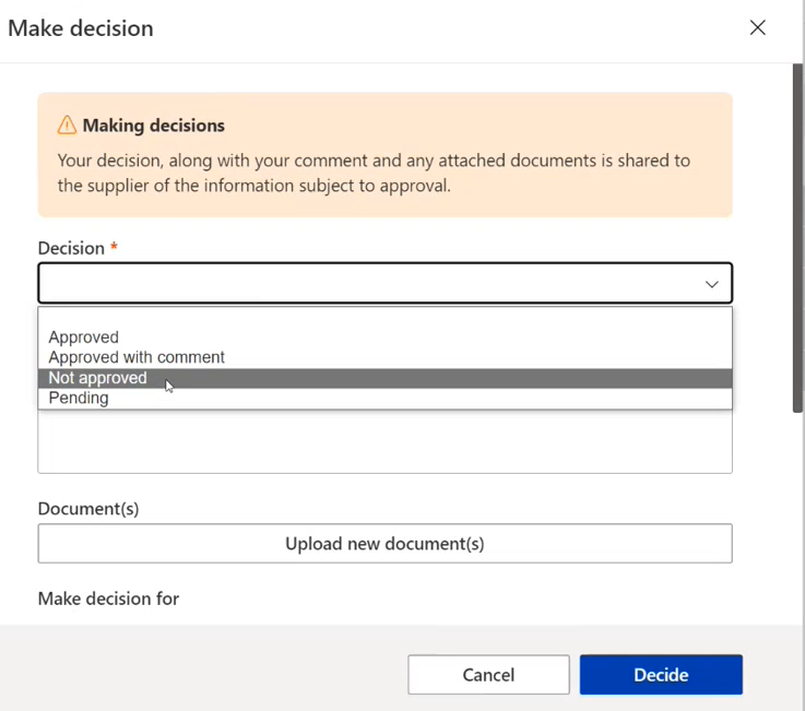 Prime: Approval | D2M Documentation
